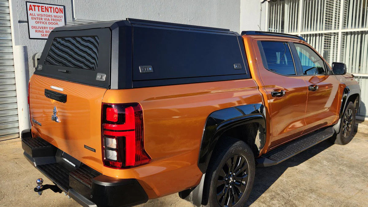 Titan Canopy - Stainless Steel - Lift Up Windows to suit Mitsubishi Tr ...